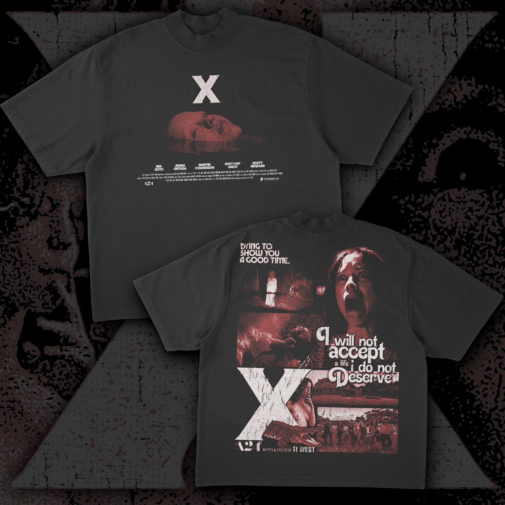 X - Front and Back Tee – Prestige Merch Supply